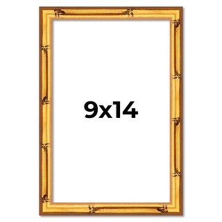 9x14 Frame Gold Bamboo Solid Wood Picture Frame | 1 Inch Moulding - Bed Bath & Beyond - 38017559